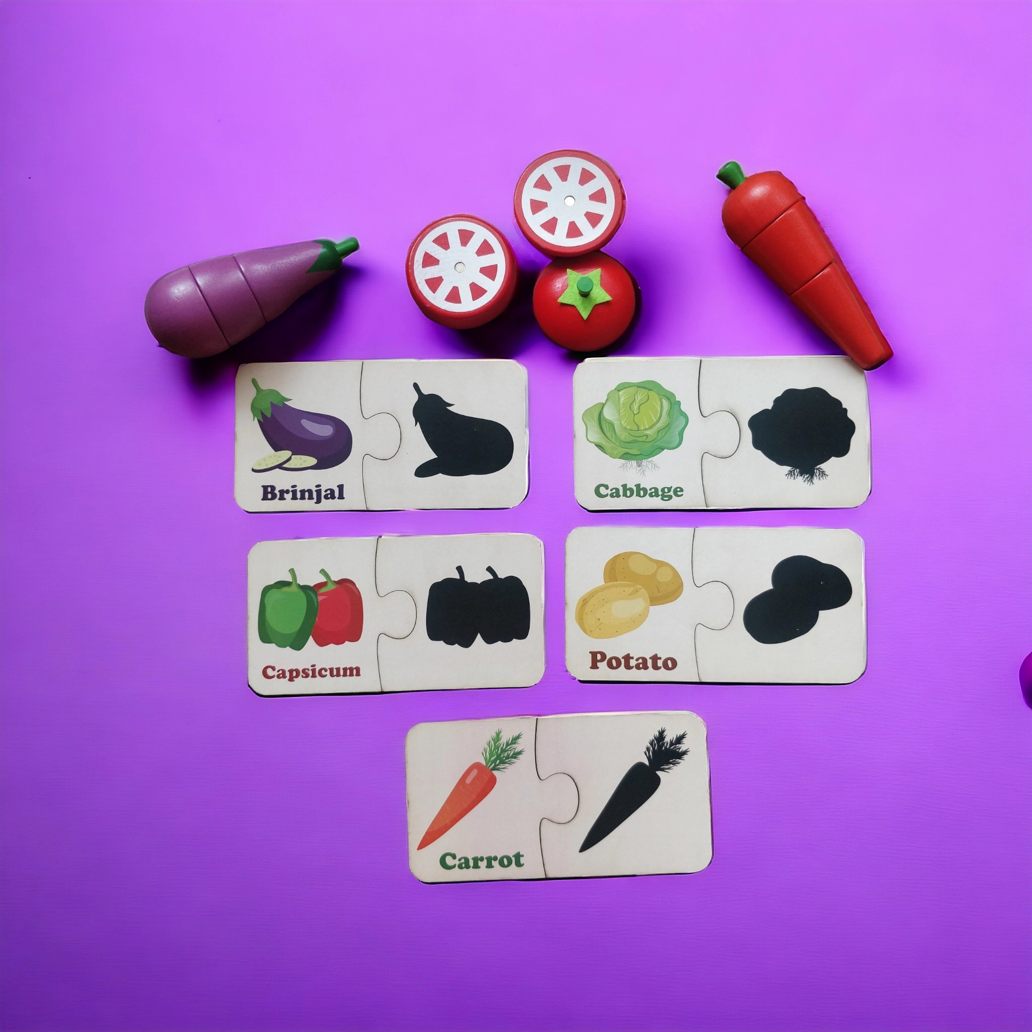 Vegetable Shadow Matching Puzzle – toysforlittleminds